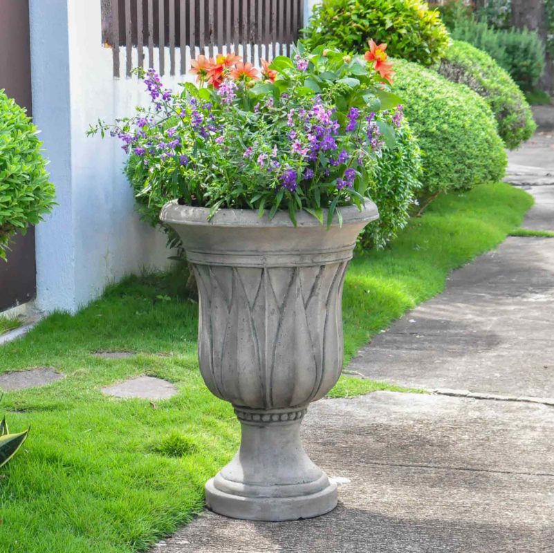 20 in. x 21-1/2 in. Cast Stone Greek Urn in Limestone (PF4013AL) - MPG ...