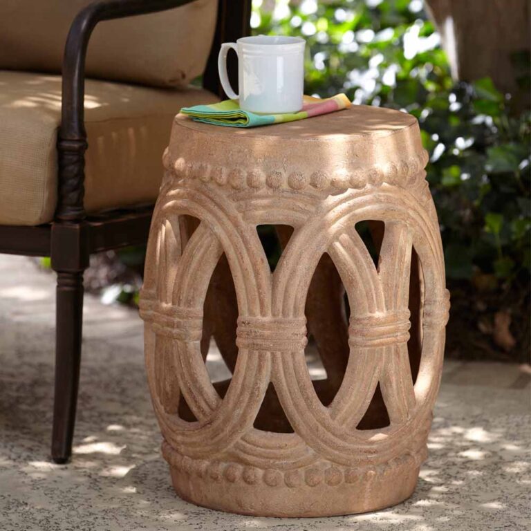 19.25 in. H Ivory Cast Stone Fiberglass Garden Stool (PF5445AI) - MPG ...